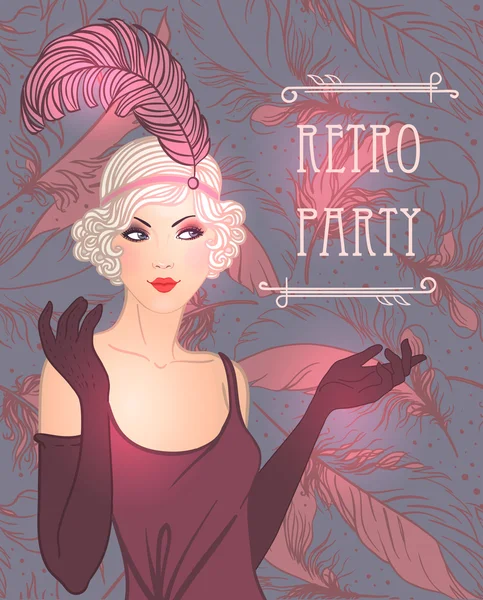 Flapper girl: Retro party invitation Stock Vector Image by ©vgorbash #80043112
