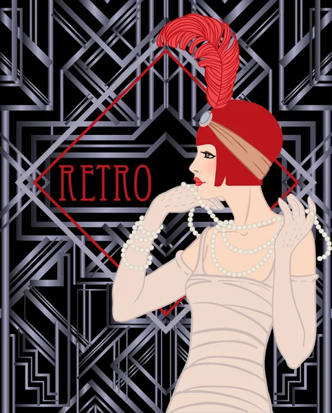 Flapper girl: Retro party invitation design. Stock Vector Image by ©vgorbash #37528593