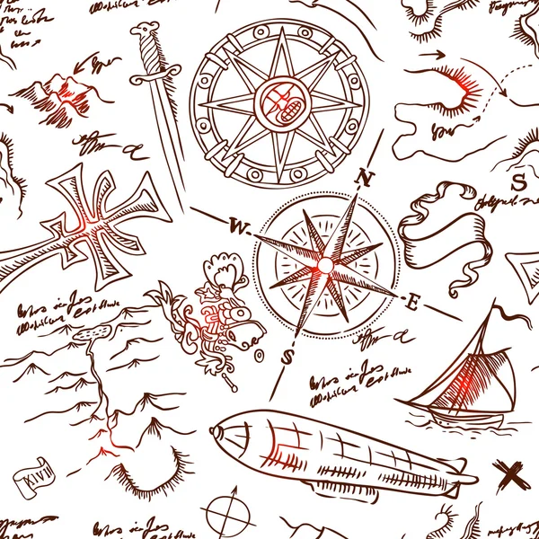 Vintage Adventures: seamless pattern. — Stock Vector © vgorbash #80045456