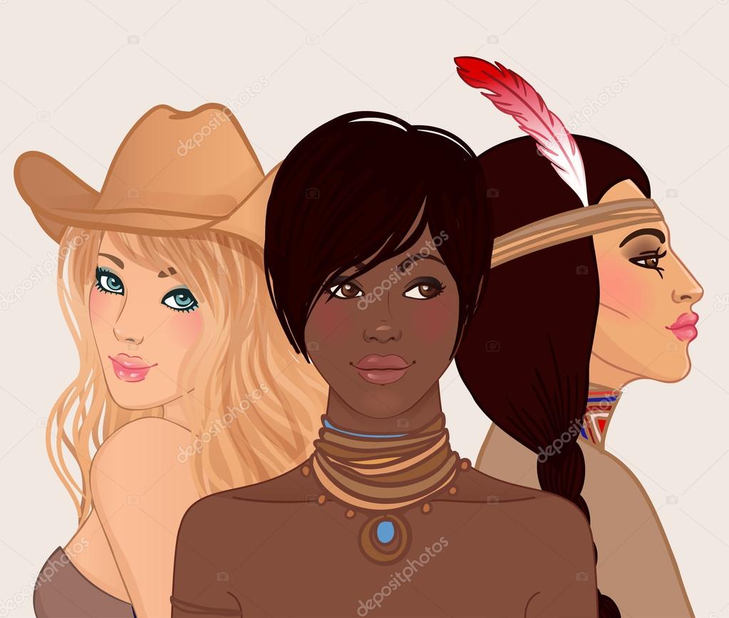 Women From Different Ethnic Groups — Stock Vector © Vgorbash 80042950
