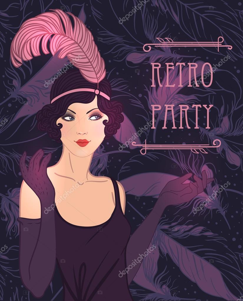 Flapper girl: Retro party invitation Stock Vector Image by ©vgorbash ...
