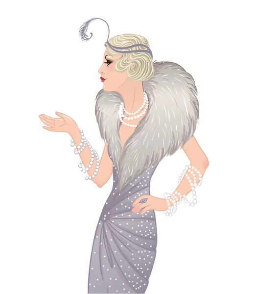 Flapper girl: Retro party invitation Stock Vector by ©vgorbash 80165738