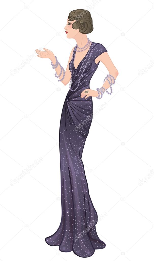 Flapper girl: Retro party invitation Stock Vector by ©vgorbash 80165738