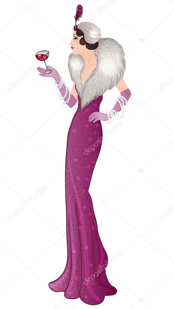 Flapper girl: Retro party invitation Stock Vector by ©vgorbash 80165878