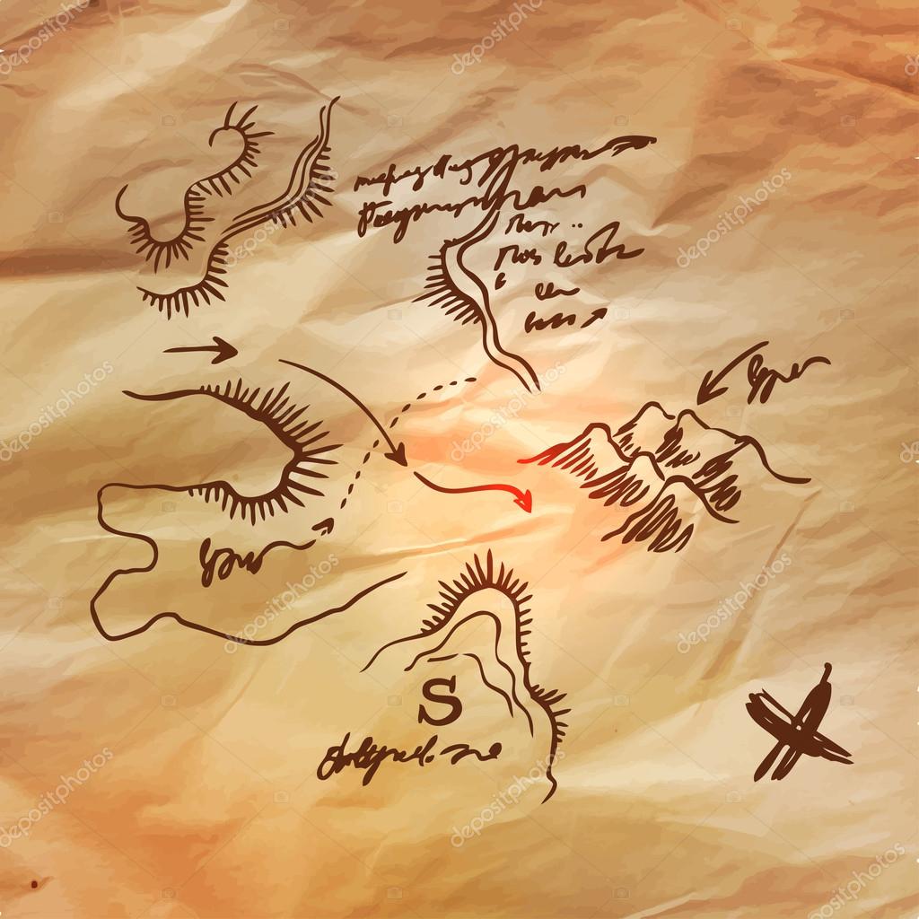 Tatuaje De Mapa Del Tesoro