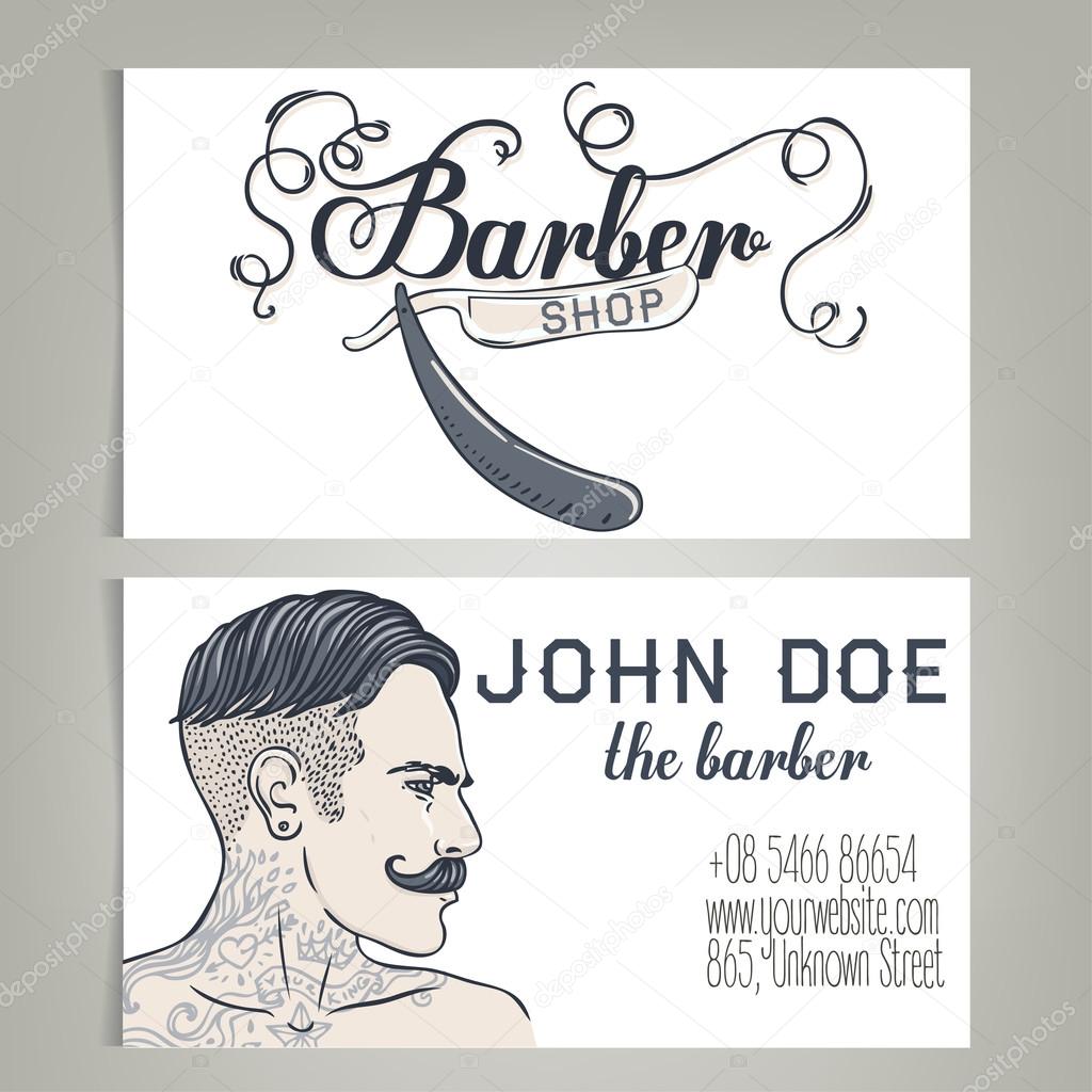 Hipster Barber Shop Business Card — Stock Vector © vgorbash #80166158 Hipster Barber Shop Business Card — Stock Vector © vgorbash #80166158