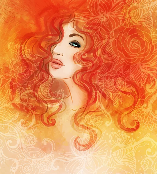Watercolor Woman Face — Stock Vector © Vgorbash 80389200