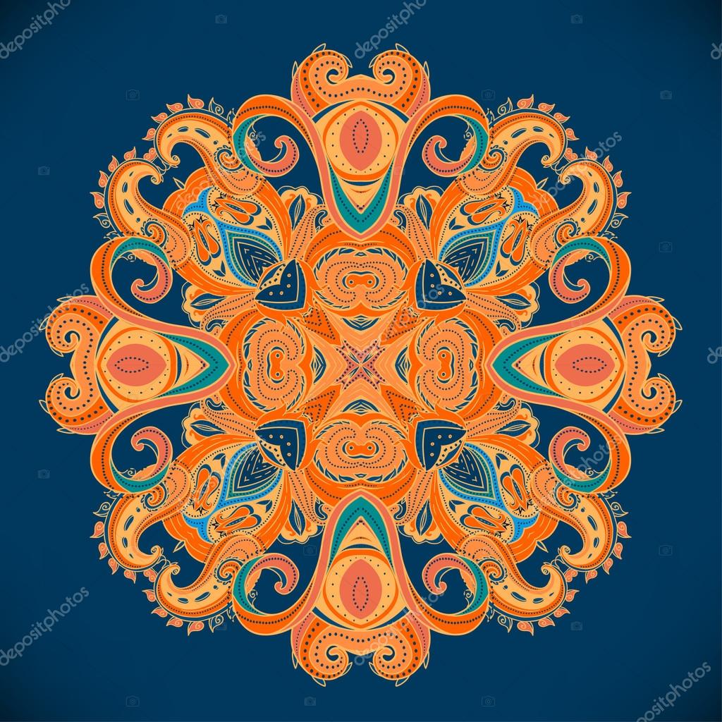 Floral indian round pattern mandala Stock Vector by ©vgorbash #80390306