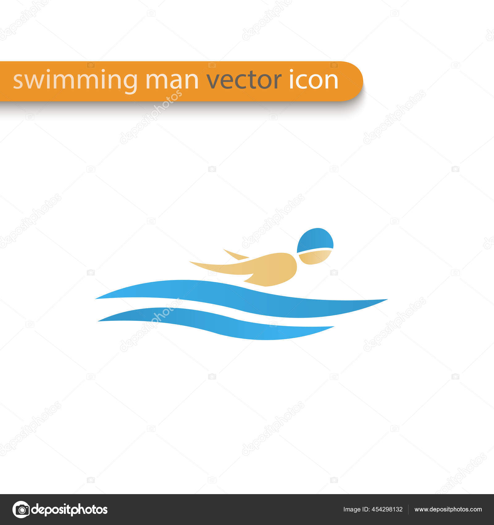 Vector symbol of a swimmer. Swimming pool icon. Stock Vector by ...