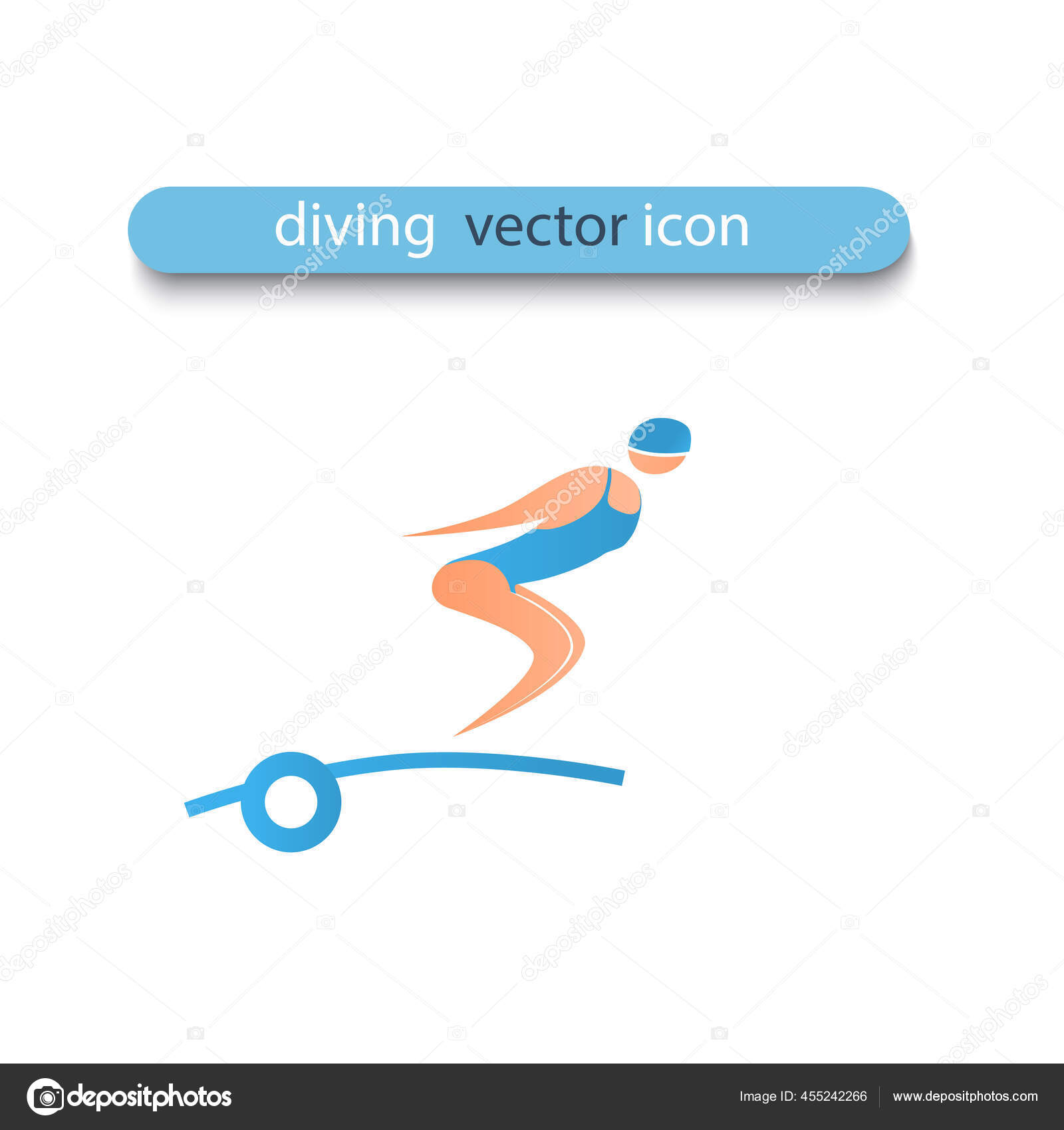 An athlete jumps from dive board into the water. Stock Vector Image by ...