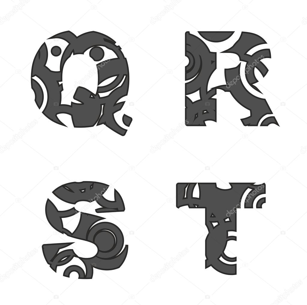 Abstract alphabet letters — Stock Vector © nexmann24 #53328899