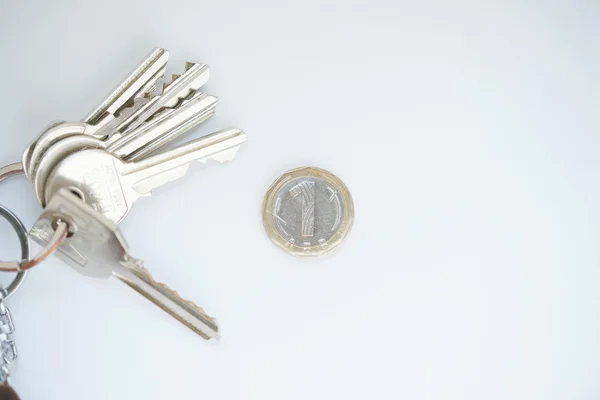 Keys and coins — Stock Photo © oliveshadow #86230330