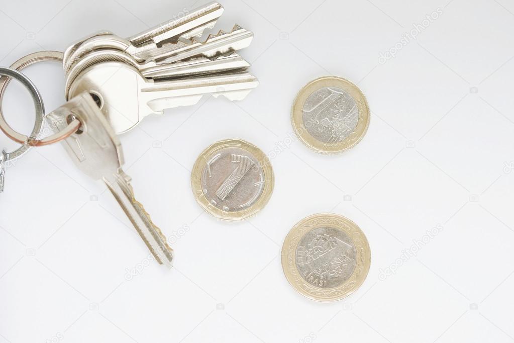 Keys and coins — Stock Photo © oliveshadow #86230330
