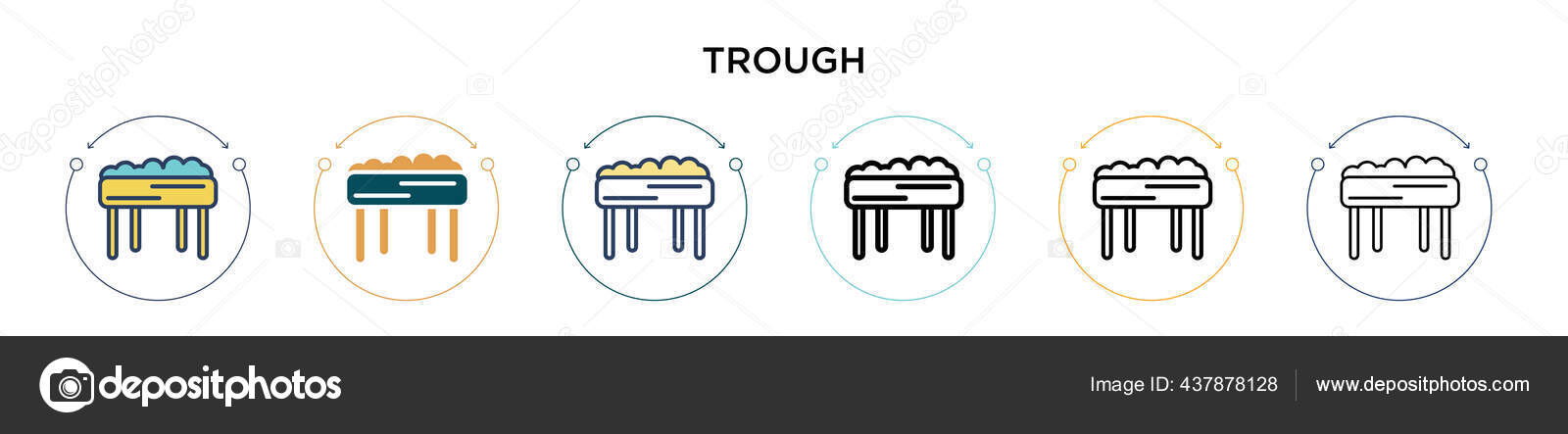 Trough Icon Filled Thin Line Outline Stroke Style Vector Illustration ...