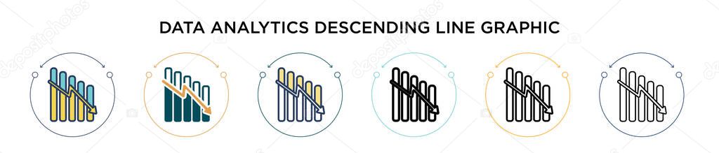 Descending line graph data analysis Vector Art Stock Images | Depositphotos