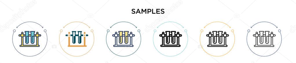 Icono de muestra en línea llena, delgada, contorno y estilo de trazo ...