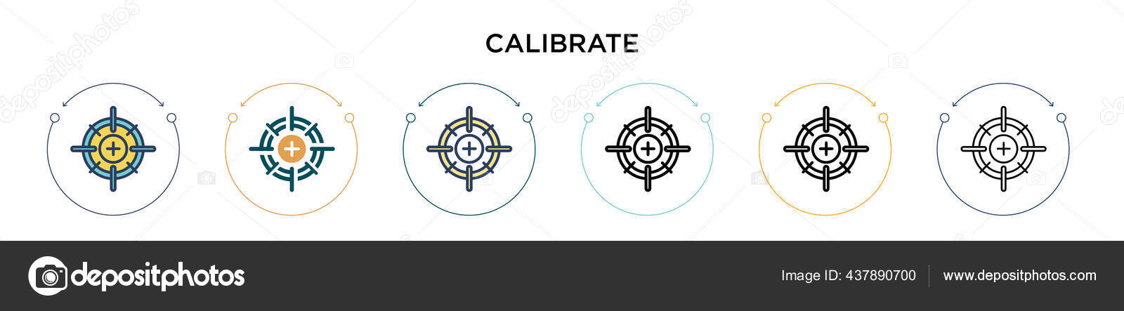 Calibrate Icon Filled Thin Line Outline Stroke Style Vector ...