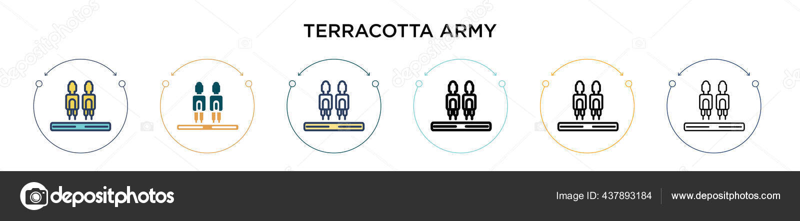 Terracotta Army Icon Filled Thin Line Outline Stroke Style Vector Stock ...