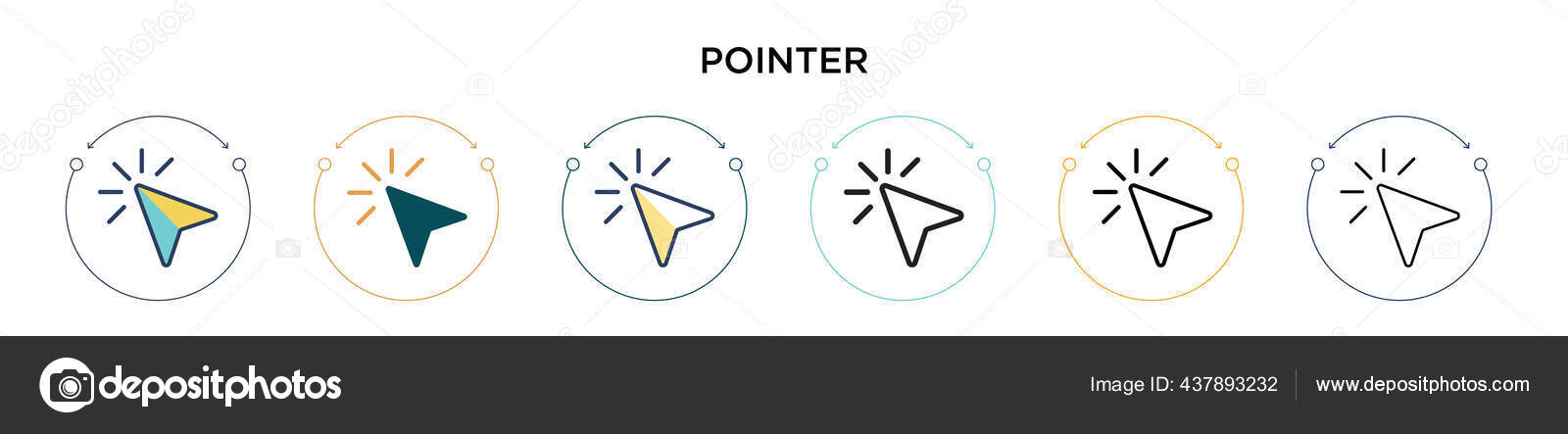 Pointer Icon Filled Thin Line Outline Stroke Style Vector Illustration Stock Vector Image by ...