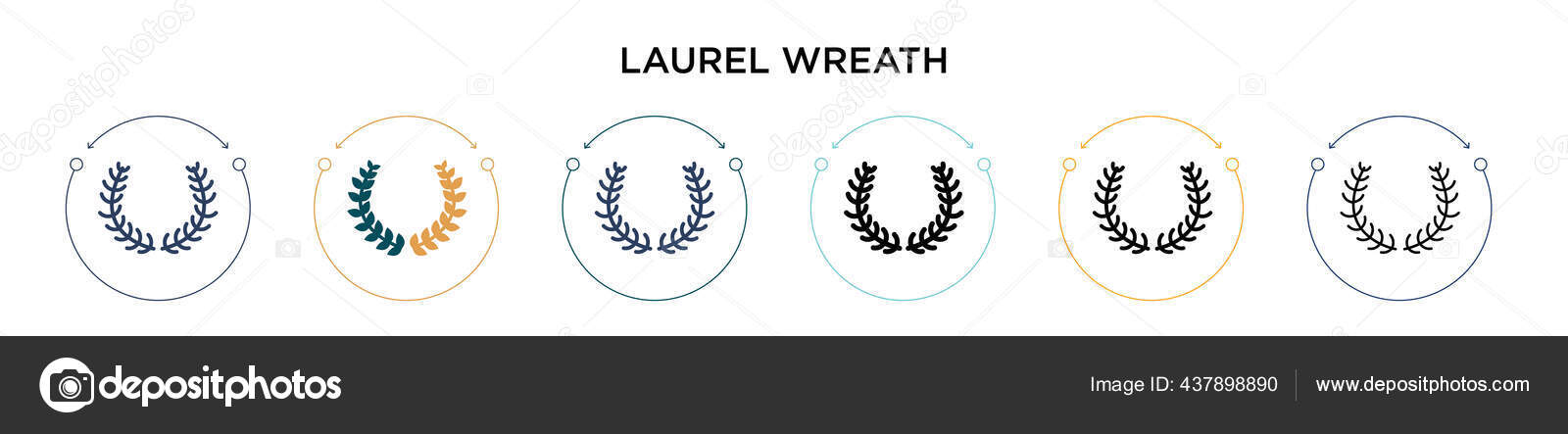 Laurel Wreath Icon Filled Thin Line Outline Stroke Style Vector Stock ...