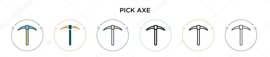 Escoja el icono de hacha en línea llena y delgada, contorno y estilo de ...