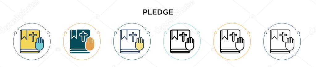 Hand pledge icon Vector Art Stock Images | Depositphotos