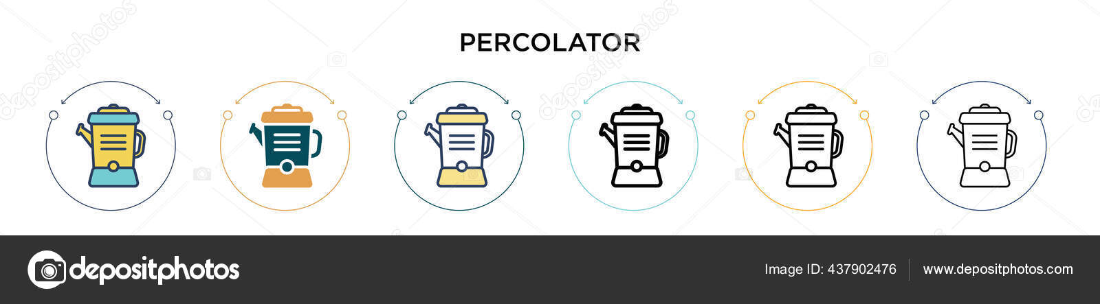 Percolator Icon Filled Thin Line Outline Stroke Style Vector ...