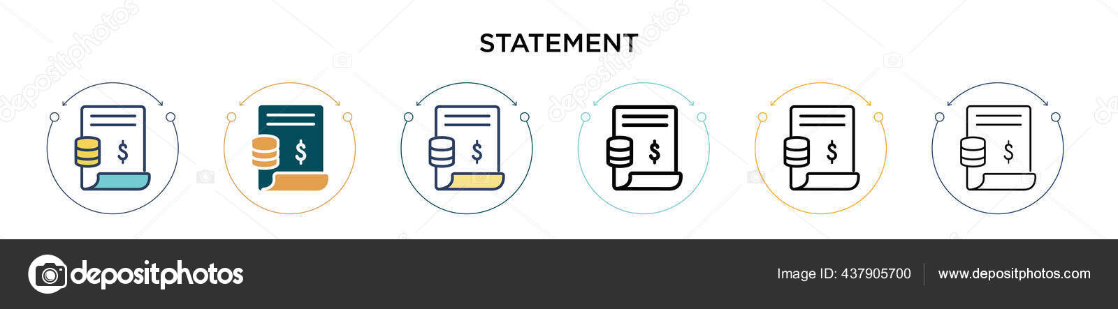 Statement Icon Filled Thin Line Outline Stroke Style Vector ...