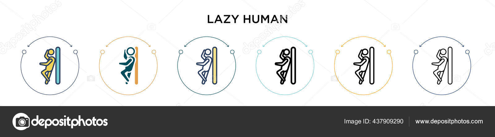 Lazy Human Icon Filled Thin Line Outline Stroke Style Vector Stock ...
