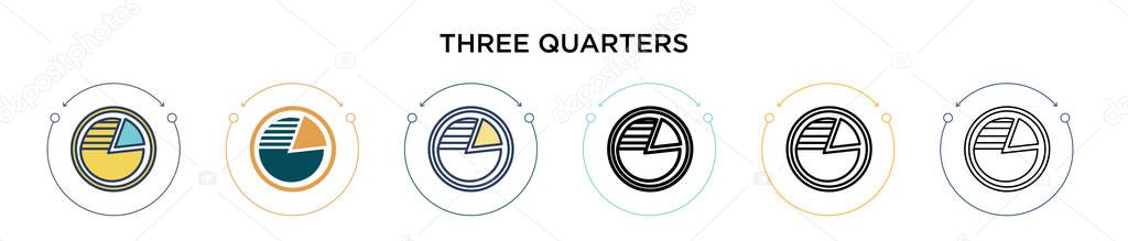 Símbolo de três quartos Vector Art Stock Images | Depositphotos