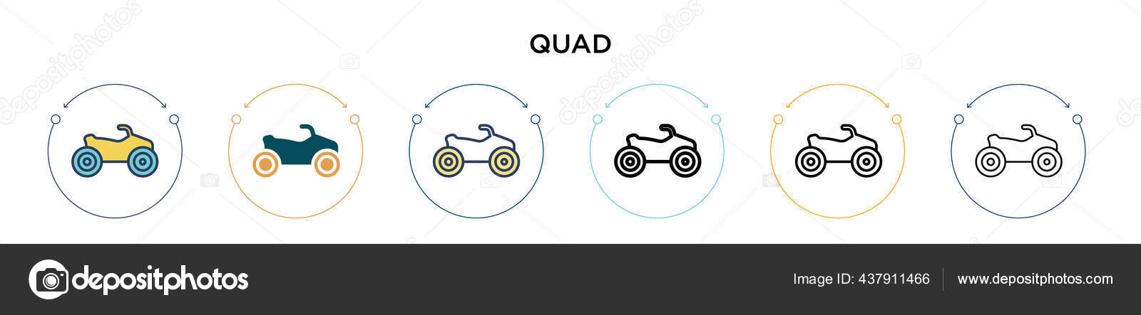 Quad Icon Filled Thin Line Outline Stroke Style Vector Illustration ...
