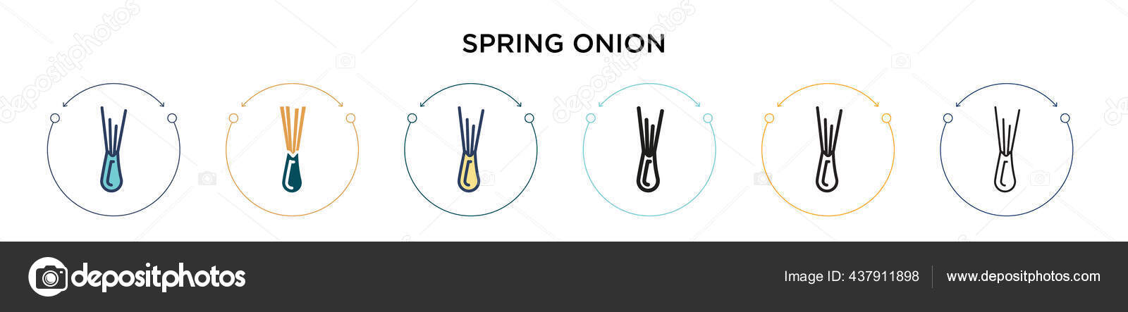 Spring Onion Icon Filled Thin Line Outline Stroke Style Vector Stock ...