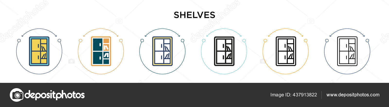 Shelves Icon Filled Thin Line Outline Stroke Style Vector Illustration Stock Vector Image by ...