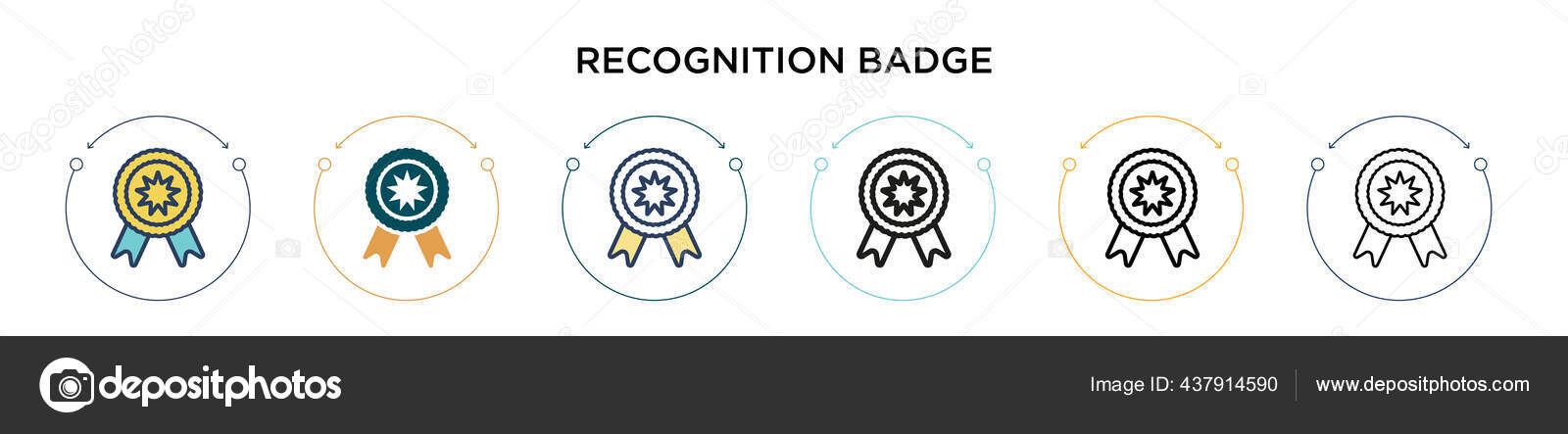 Recognition Badge Icon Filled Thin Line Outline Stroke Style Vector ...