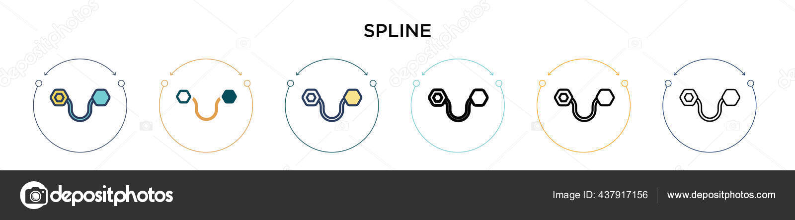 Spline Icon Filled Thin Line Outline Stroke Style Vector Illustration Stock Vector Image by ...