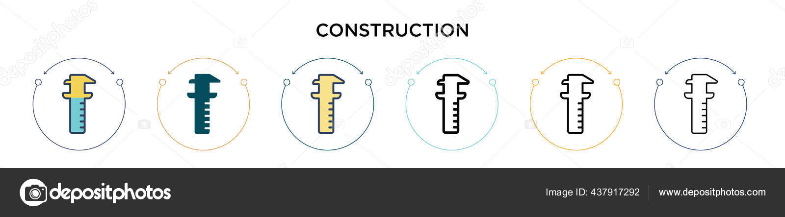 Construction Icon Filled Thin Line Outline Stroke Style Vector Illustration Stock Vector Image ...