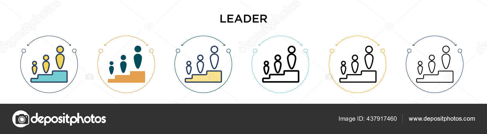 Leader Icon Filled Thin Line Outline Stroke Style Vector Illustration ...