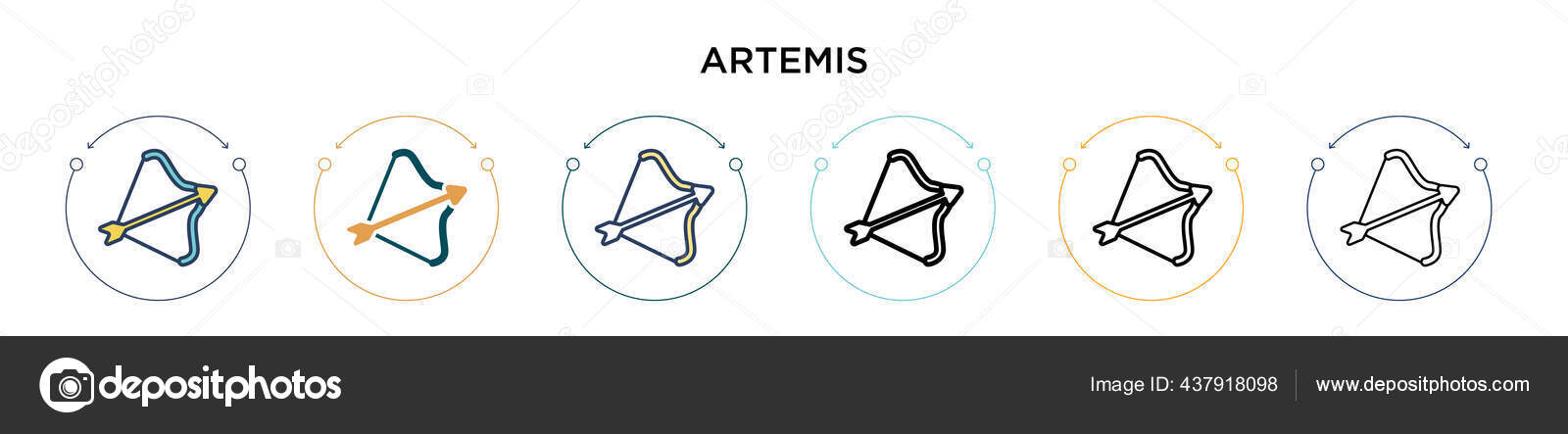 Artemis Icon Filled Thin Line Outline Stroke Style Vector Illustration ...