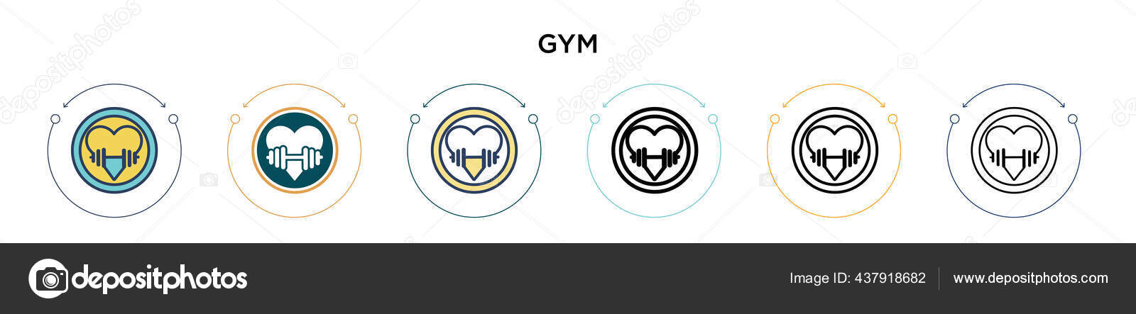 Gym Icon Filled Thin Line Outline Stroke Style Vector Illustration ...