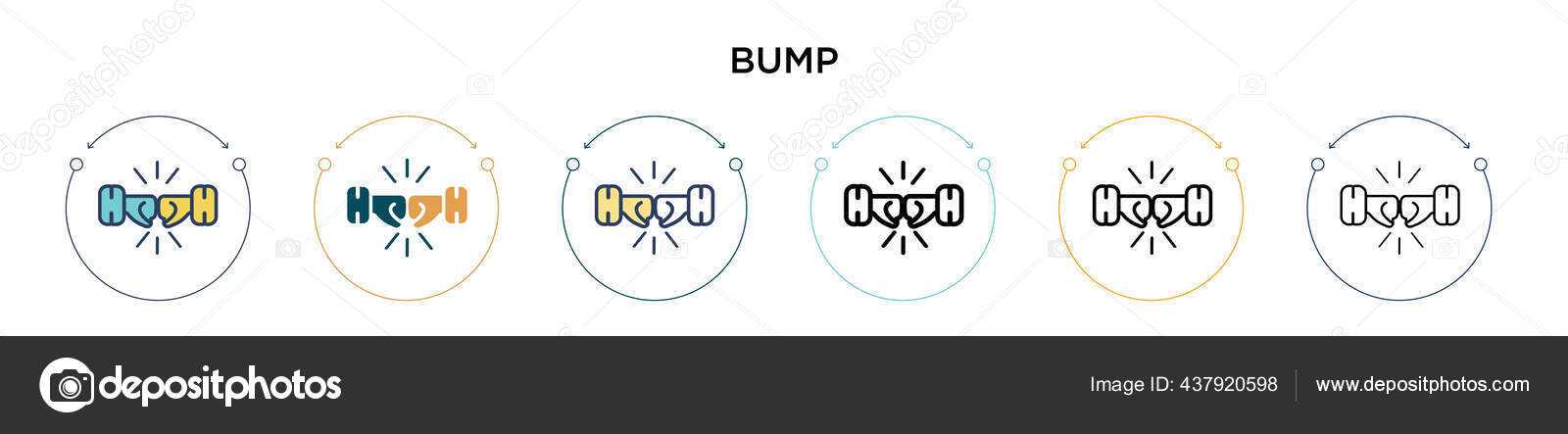 Bump Icon Filled Thin Line Outline Stroke Style Vector Illustration ...