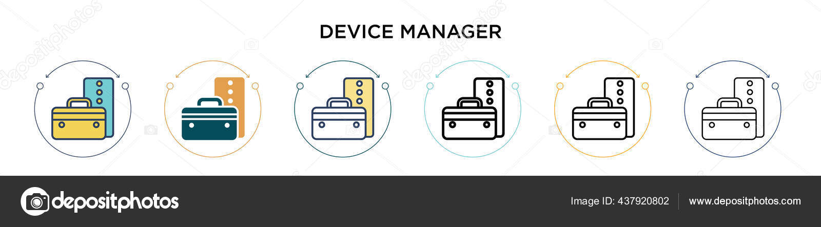 Device Manager Icon Filled Thin Line Outline Stroke Style Vector Stock ...