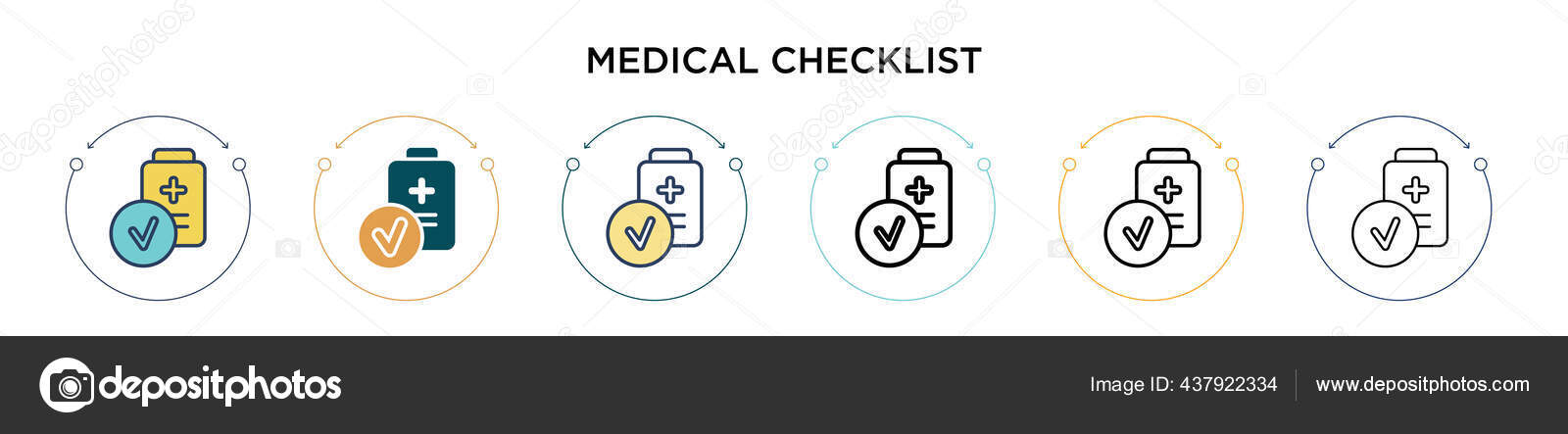 Medical Checklist Icon Filled Thin Line Outline Stroke Style Vector ...