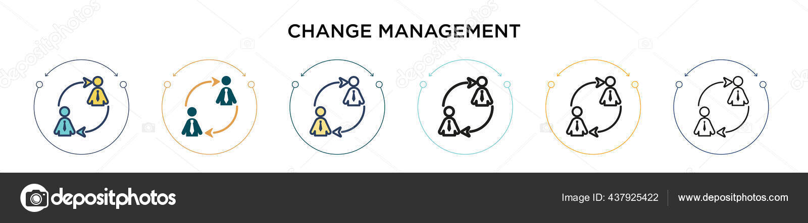 Change Management Icon Filled Thin Line Outline Stroke Style Vector ...