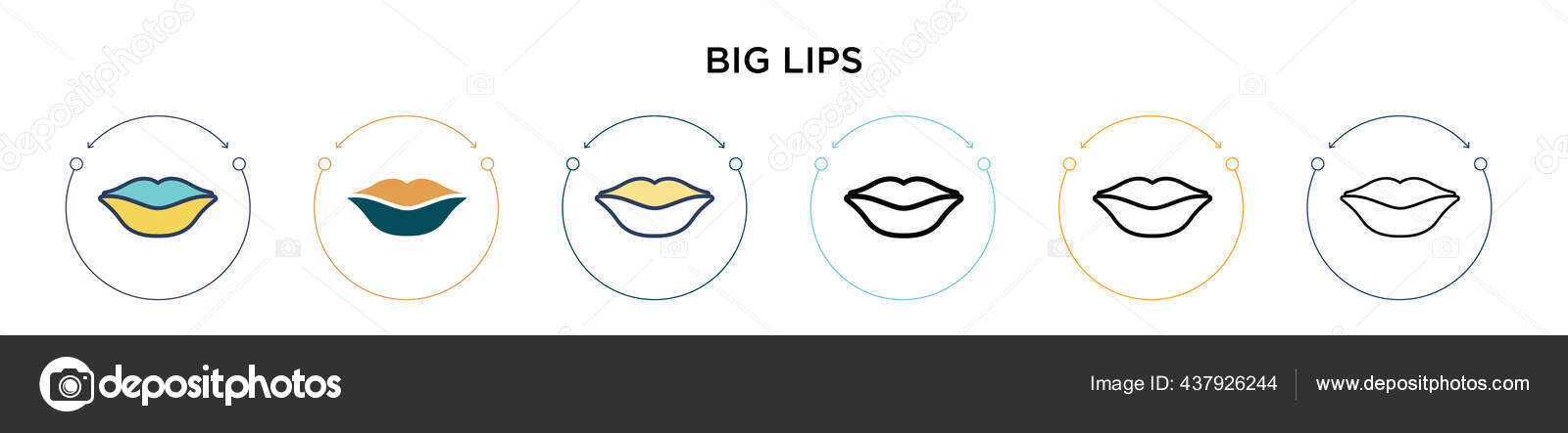 Big Lips Icon Filled Thin Line Outline Stroke Style Vector Stock Vector ...