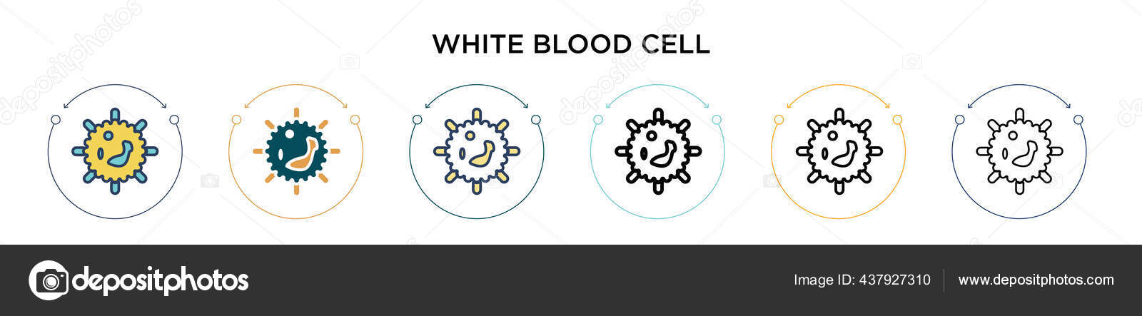 White Blood Cell Icon Filled Thin Line Outline Stroke Style Stock ...