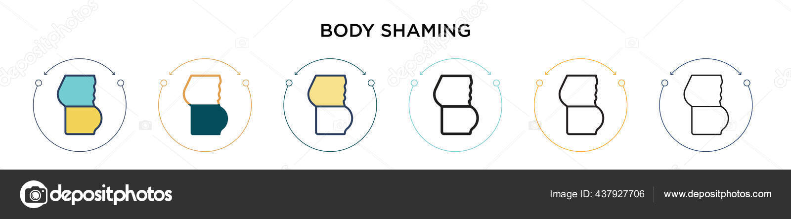 Body Shaming Icon Filled Thin Line Outline Stroke Style Vector Stock ...