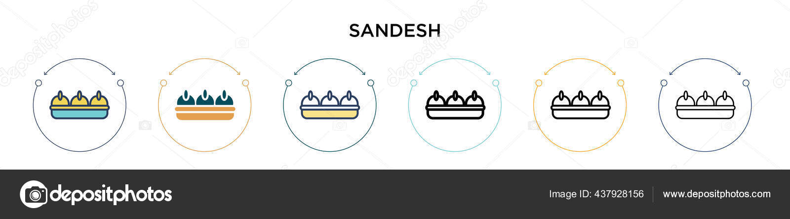 Sandesh Icon Filled Thin Line Outline Stroke Style Vector Illustration ...
