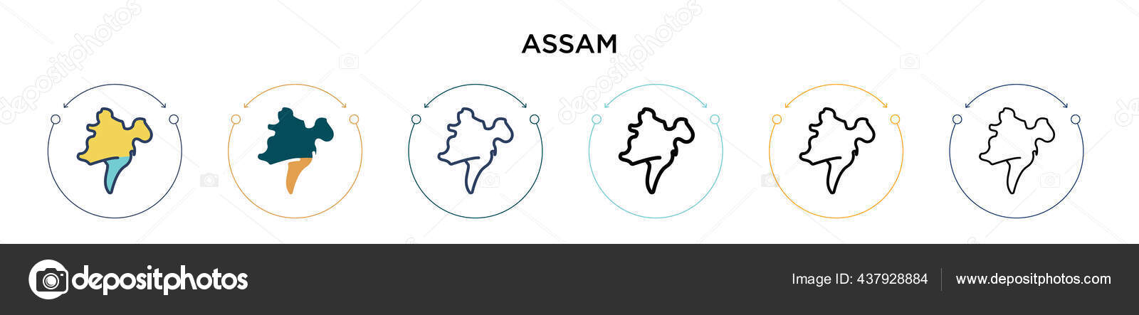 Assam Icon Filled Thin Line Outline Stroke Style Vector Illustration ...