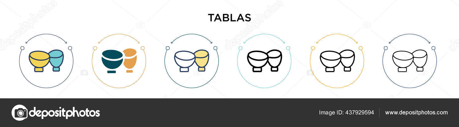 Tablas Icon Filled Thin Line Outline Stroke Style Vector Illustration ...