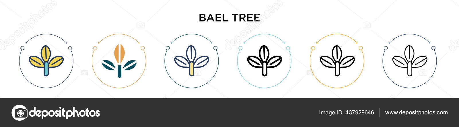Bael Tree Icon Filled Thin Line Outline Stroke Style Vector Stock ...